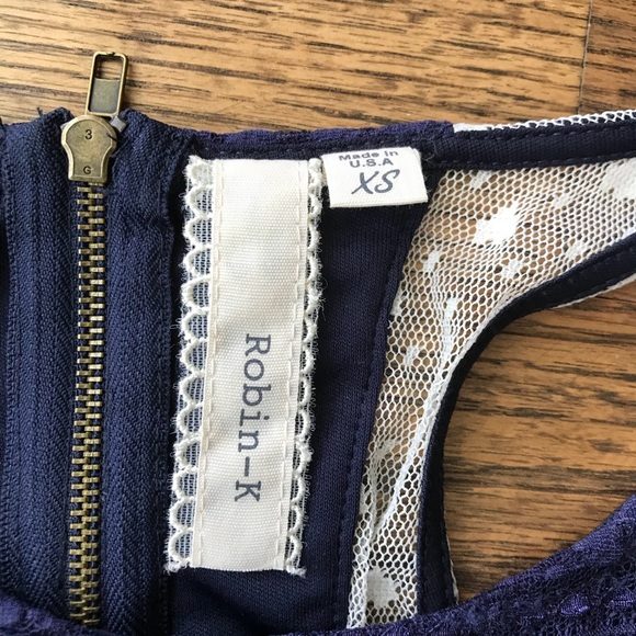 Robin K | Dresses | Robink Navy Skater Dress With Lace | Poshmark